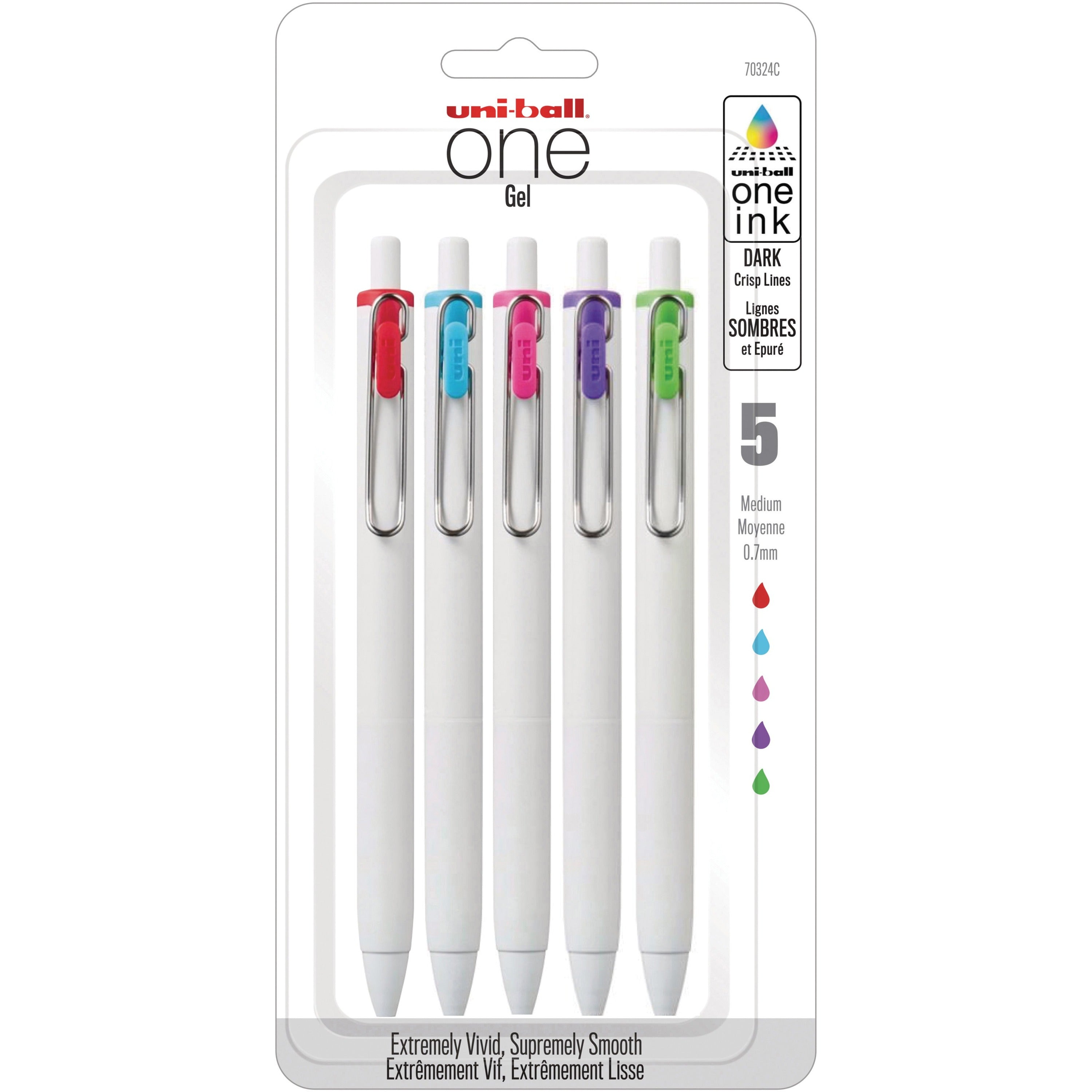 Uni-ball One - stylo gel rétractable - Couleurs assorties – Papier & Latté